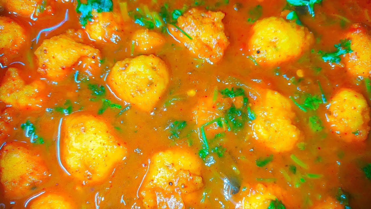 పెసర పునుగుల పులుసు/PesaraPunugula Pulusu/Moong Dal Punugula Curry/So ...