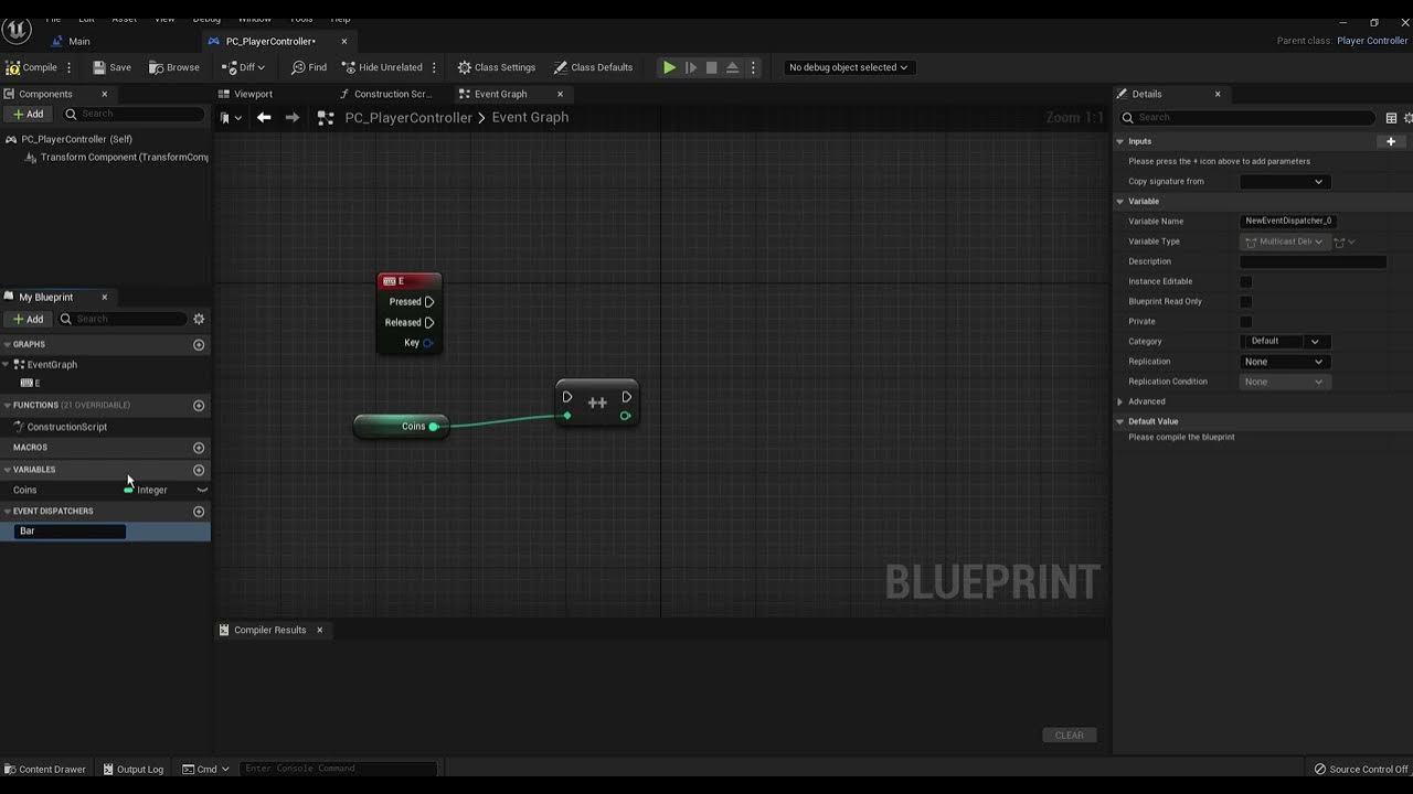 UE5 Blueprints Tutorial 052-2 Create Event Dispatchers ノードの作成 - YouTube