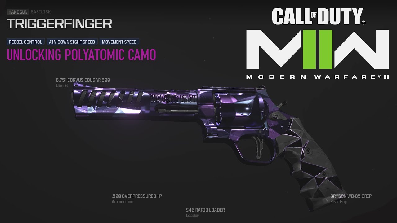 CALL OF DUTY - MODERN WARFARE 2 - UNLOCKING POLYATOMIC CAMO - BASILISK ...