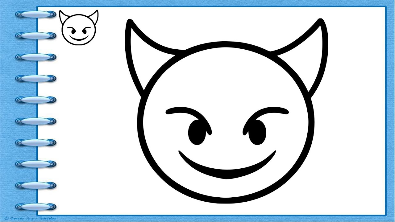HOW TO DRAW AN EVIL SMILEY FACE / EASY AND SIMPLE / LEARNING TO DRAW ...