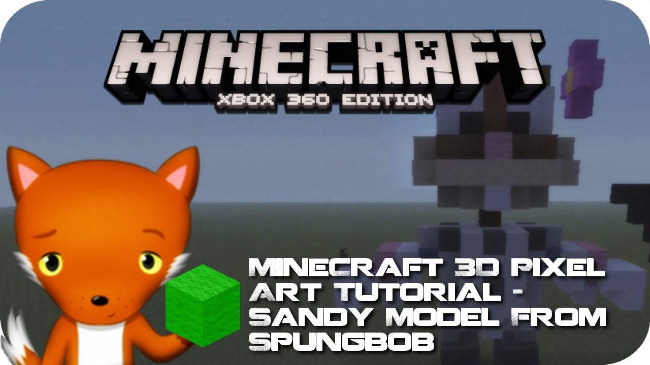 MineCraft 3D Pixel Art Tutorial - Sandy Model From Spungbob - YouTube
