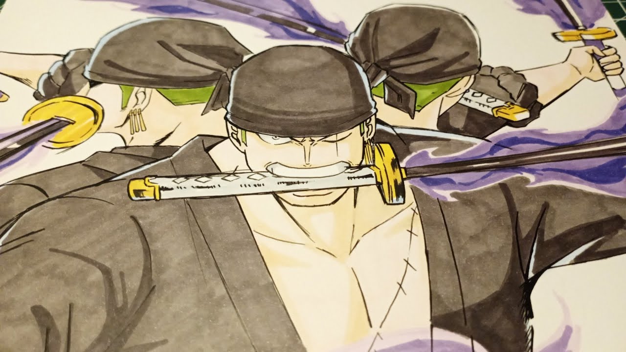 RORONOA ZORO ONIGASHIMA DRAWING PROCESS #speeddrawing #onepiece # ...