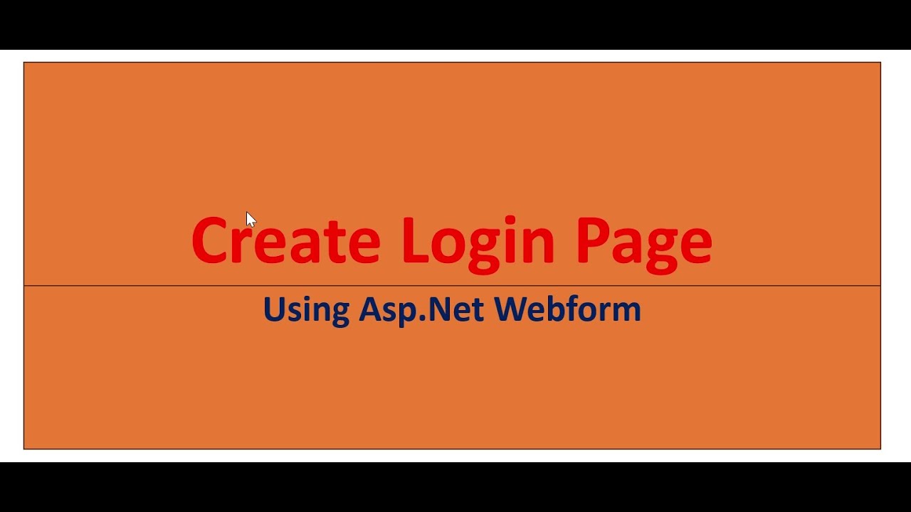 Complete Login Page Using Asp.Net WebForm - YouTube