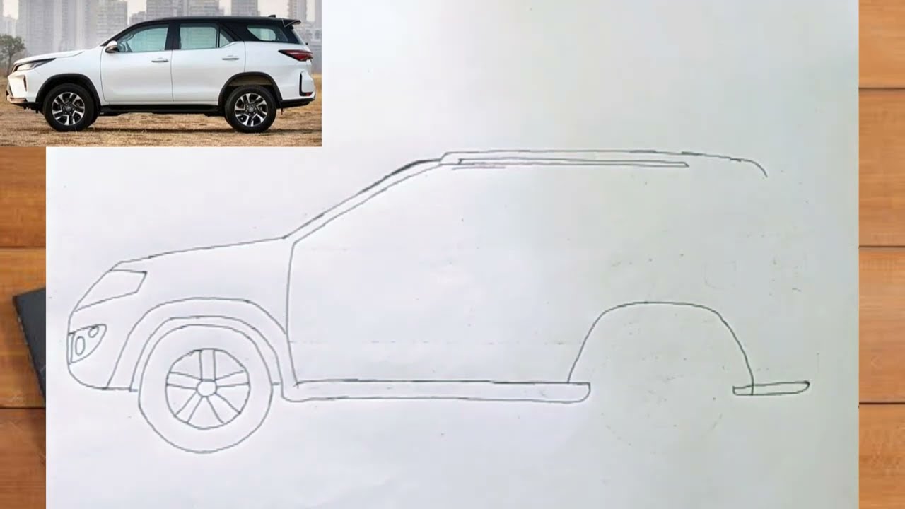 How To draw Toyota Fortuner || Easy Tutorial || #artdream #fortuner # ...