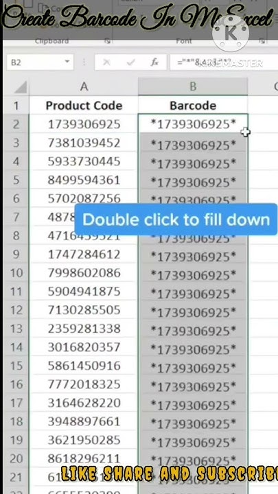 Barcode कैसे बनाए सेकंड में|How to Create Barcode in Excel Work Smartly🤓#computerknowledge # ...