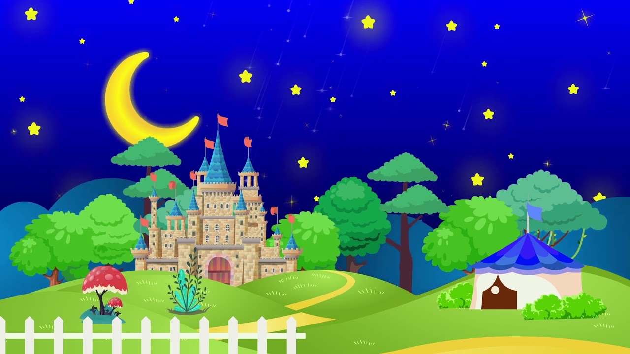 Night cartoon castle meteor background - Cartoon kids - YouTube