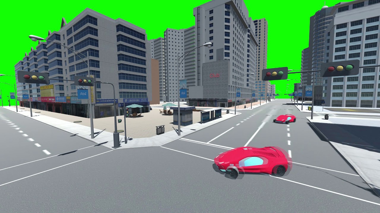 Wuhan Sports Car Race Animated Green Screen - YouTube