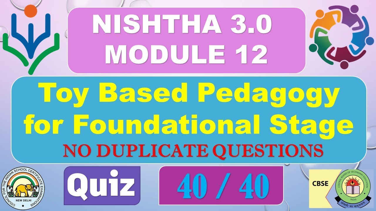 Toy Based Pedagogy for Foundational Stage | Nistha 3.0 Module 12 - YouTube