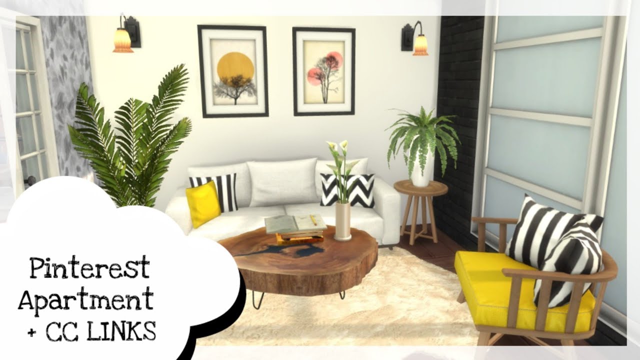 Pinterest Inspired Apartment + CC LINKS | The Sims 4 Speed Build - YouTube