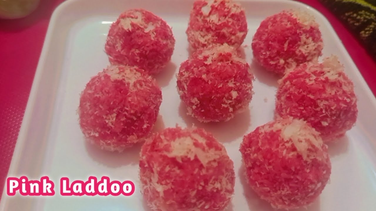 Pink Laddu || Coconut Laddoo Recipe By Anusath World - YouTube