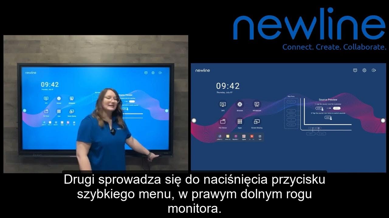 Newline LYRA i ELARA (seria Q): Jak skorzystać z menu szybkich ustawień na monitorze ...
