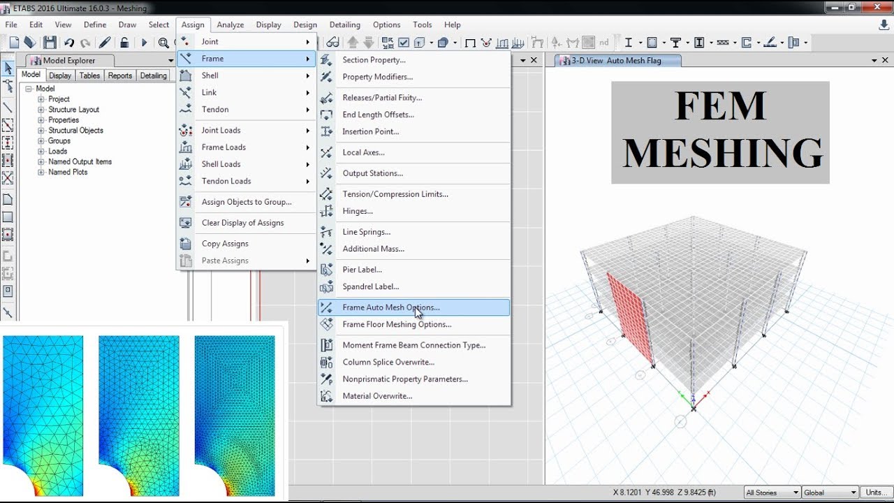 CSI ETABS - 03 - Meshing for Slabs, Walls ,beams and Columns | Part 6 ...
