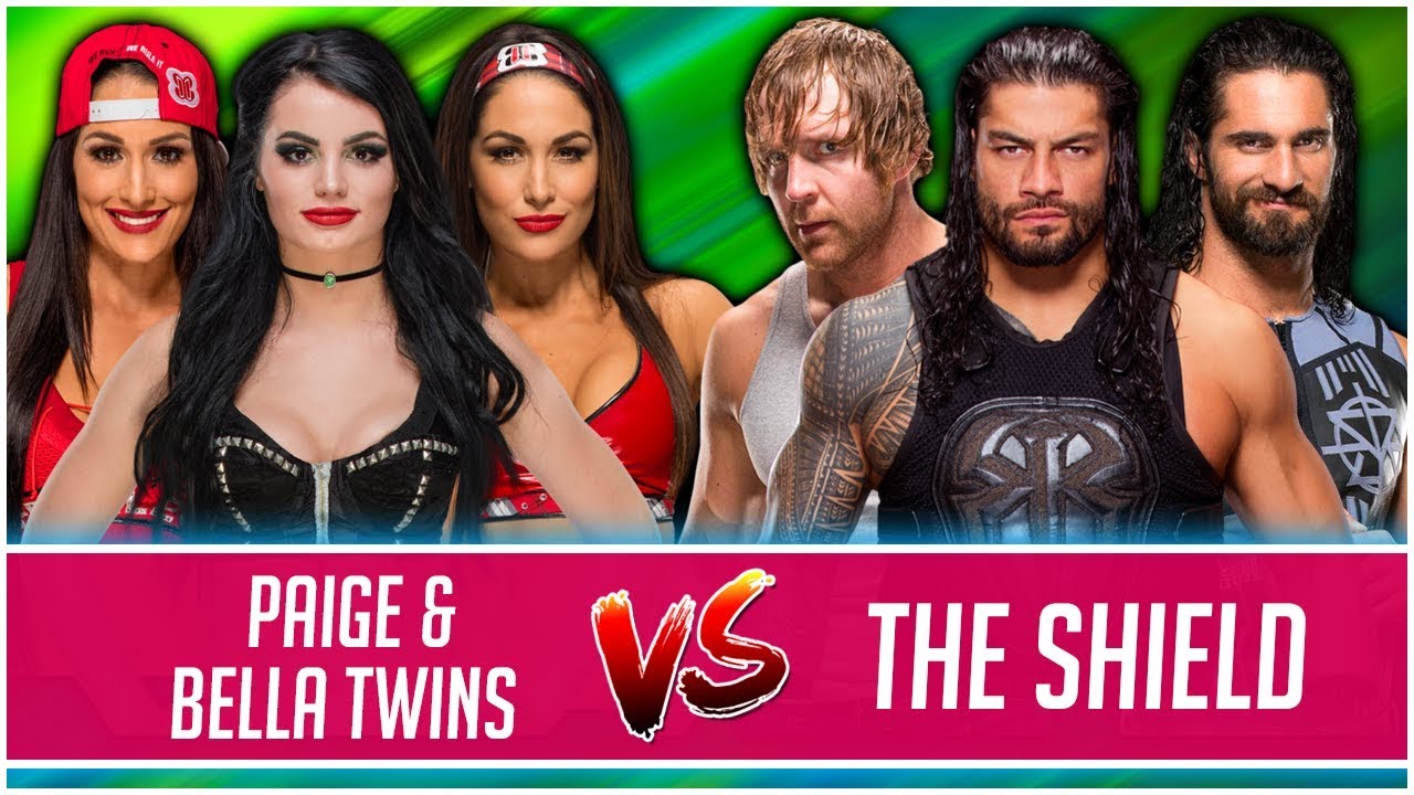 The Shield vs. Paige & Bella Twins (Nikki Bella & Brie Bella) - WWE ...