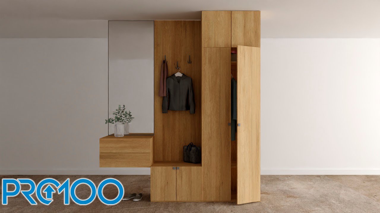 Прихожая за 10 минут. 3D модель в PRO100 - YouTube