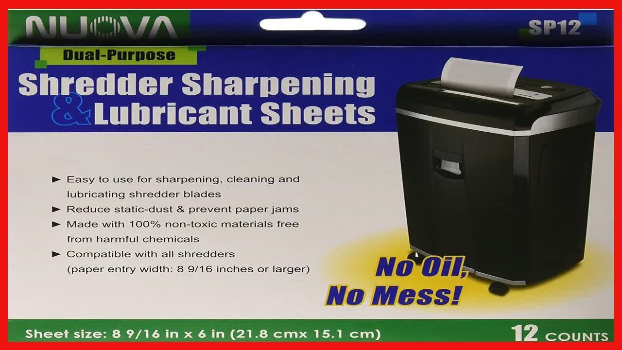 Nuova SP12 Shredder Sharpening & Lubricant Sheets, 12 Count - YouTube