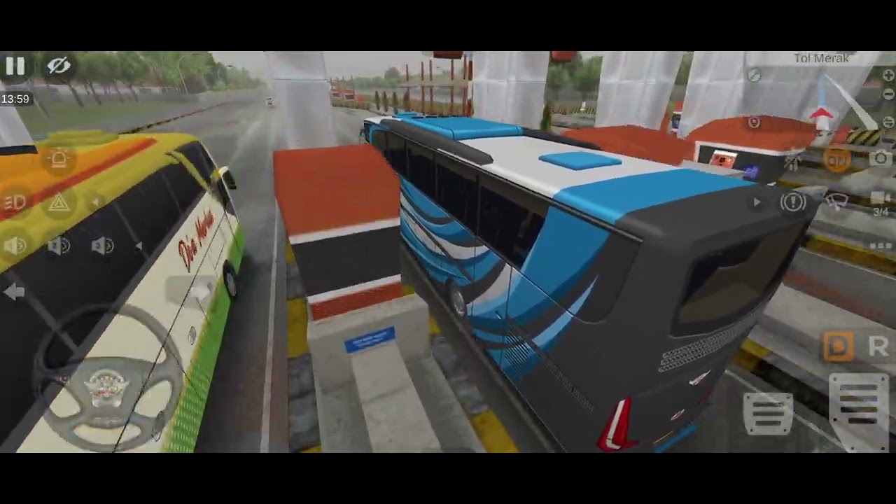 Bus simulator game with realistic 3D Indonesian environment and busses ...