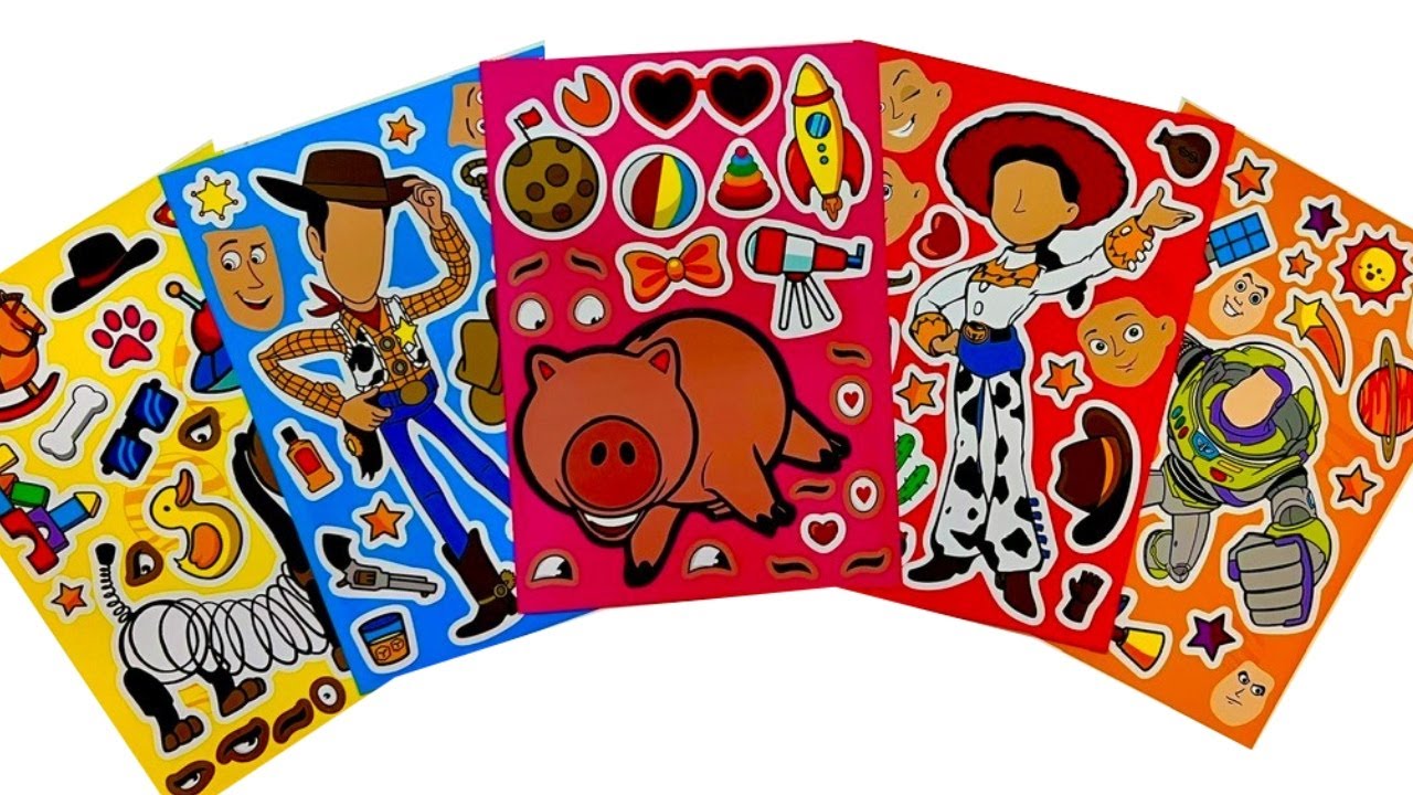 [Toy ASMR] Toy Storyのステッカーブックを紙でDIYする方法 Making Toy Story Sticker Book # ...