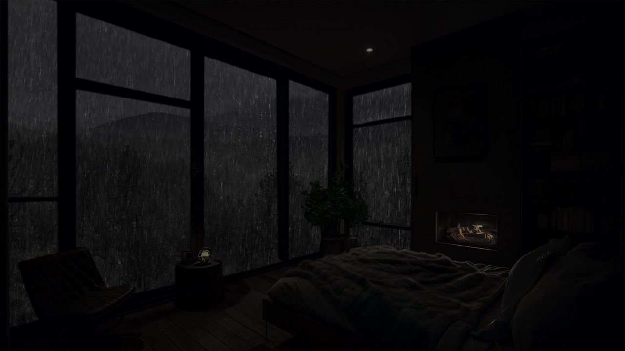Rain sounds for calm - rain in a cozy bedroom atmosphere - YouTube