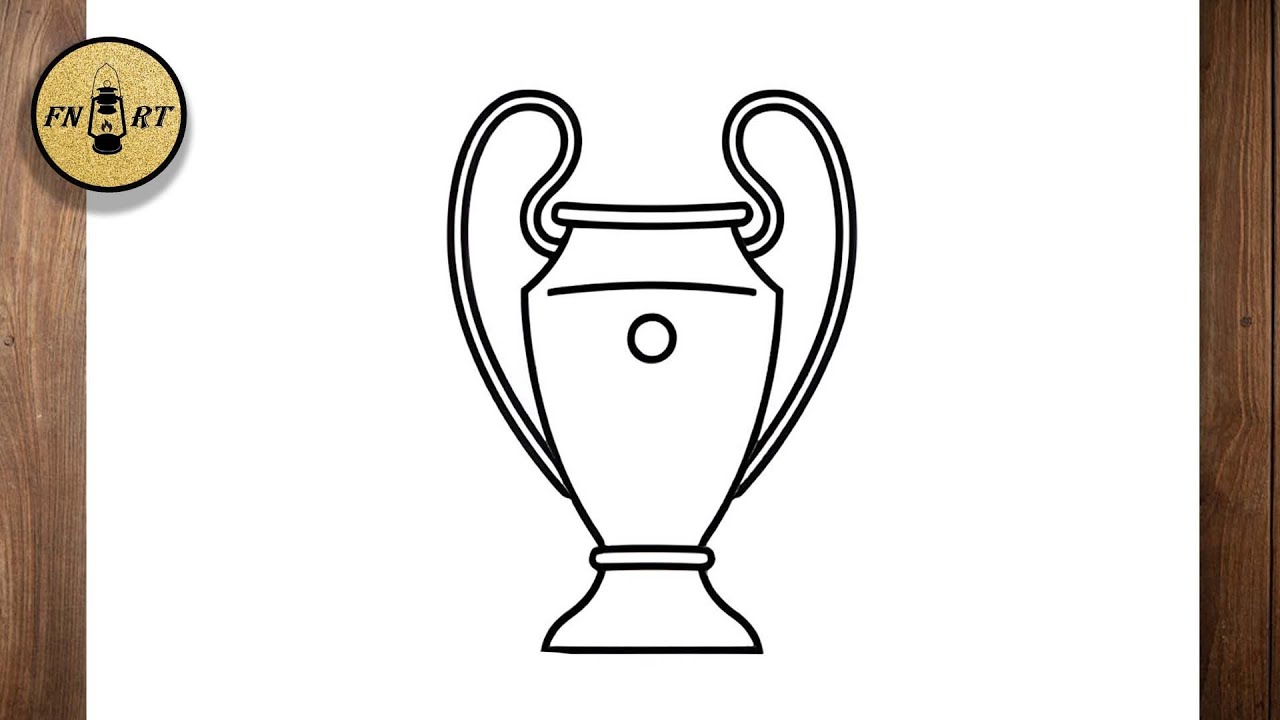 How to draw champions league trophy easy - YouTube