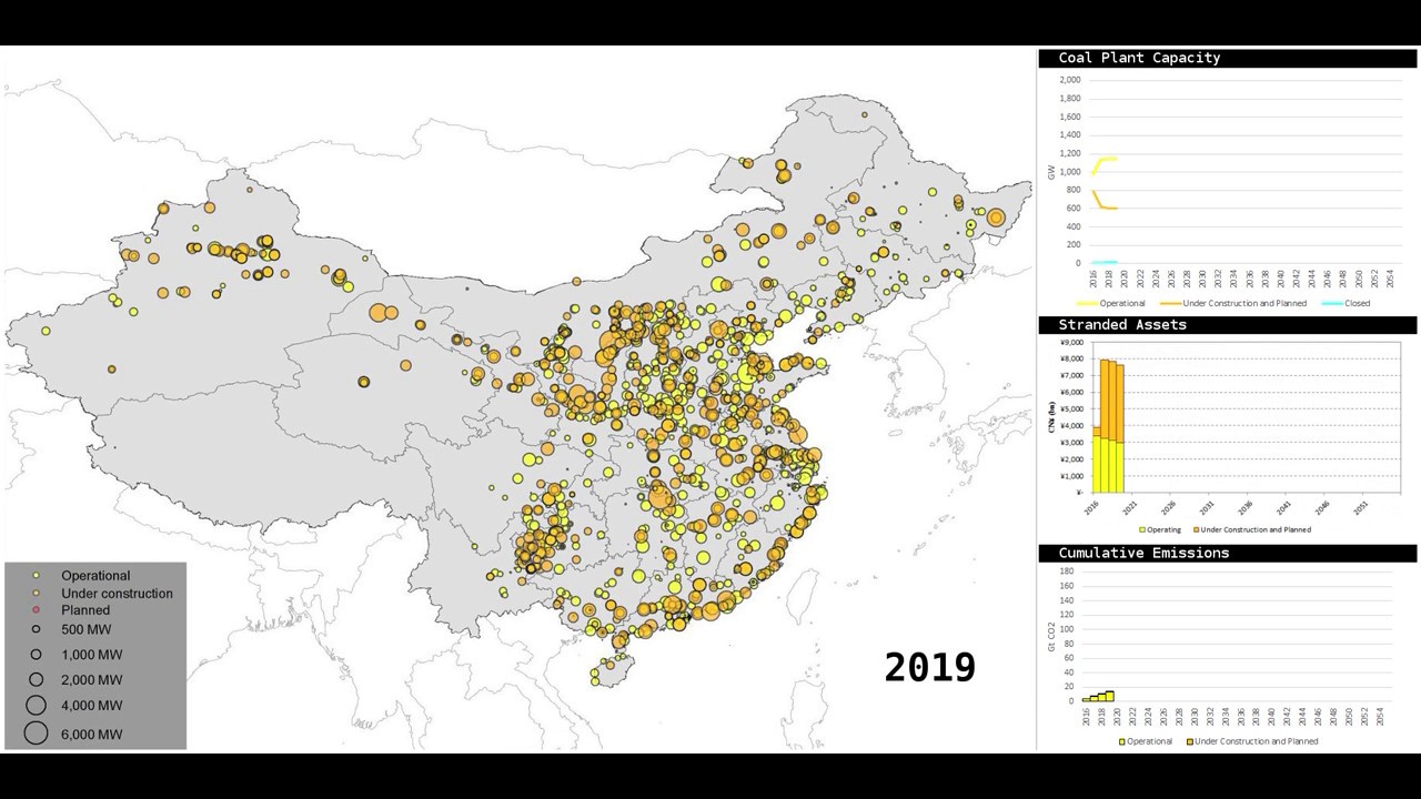 Timelapse showing stranded assets & cumulative emissions from China’s ...