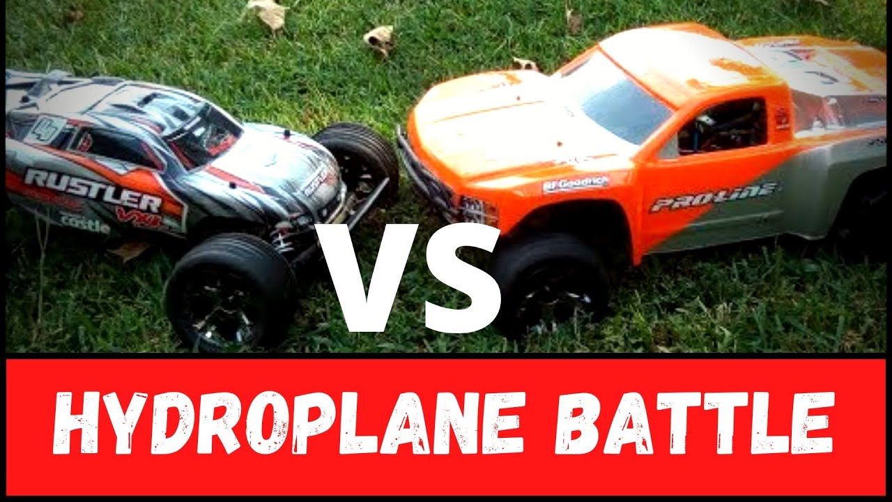 Hydroplane: Traxxas Slash 2wd vs Traxxas Rustler ( Brushless ) - YouTube