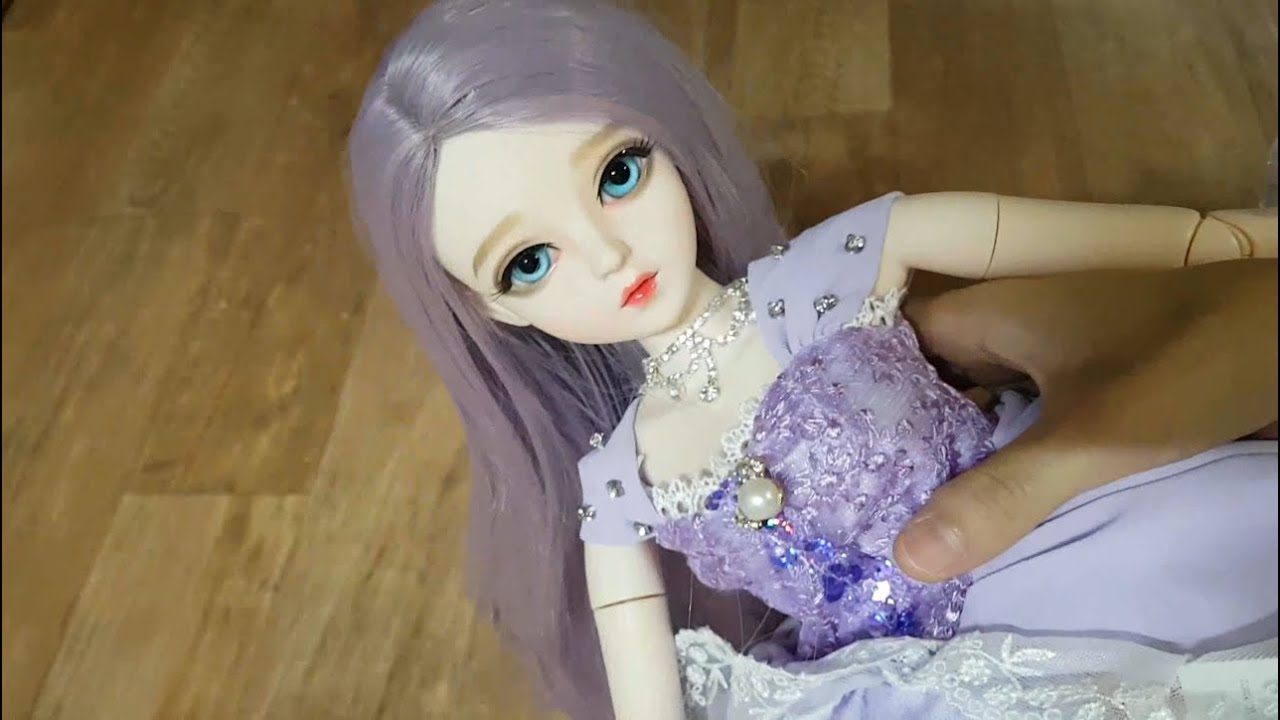 [인형리뷰] 도리스돌 60cm 퍼플 인형 개봉기입니다.(Custom) - Doris Doll- unboxing. - YouTube