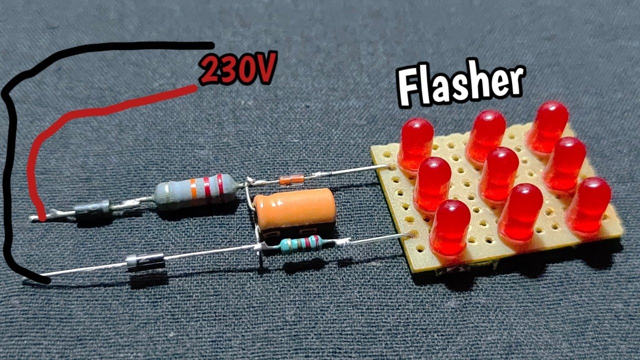 230V AC Flasher LED circuit | | Awesome | | DB3 | | diode | | # ...