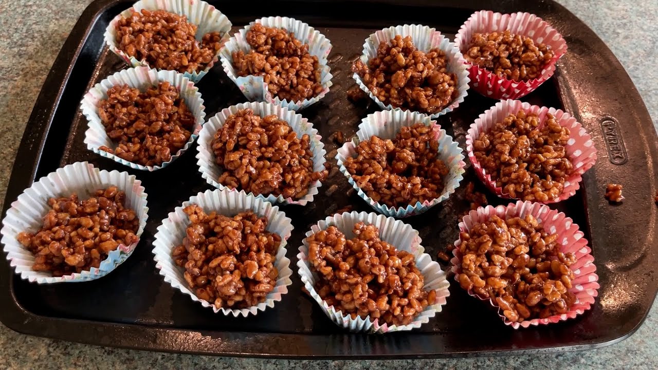 Falkland Islands Bakes: Easy Chocolate Rice Crispy Cakes - YouTube