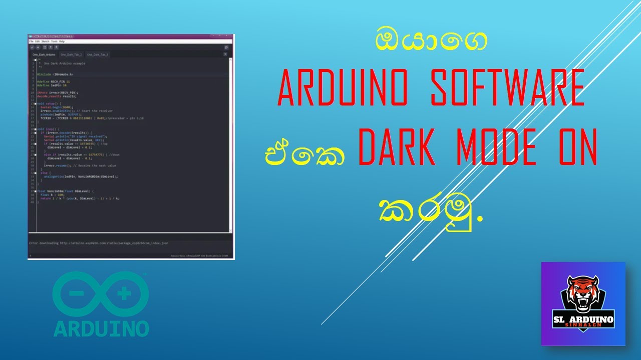How to enable dark mode for arduino ide - YouTube