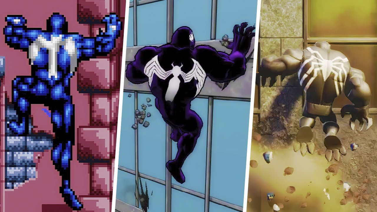 Evolution of Venom Wall Crawling in Spider-Man Games (1994-2021) - YouTube