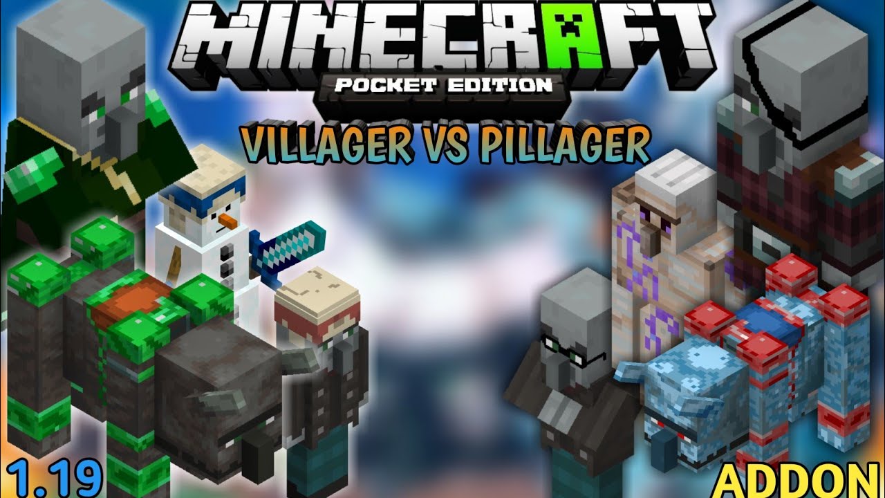 Villager vs Pillager Addon For Mcpe 1.19 - YouTube