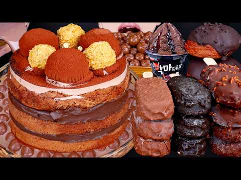 ASMR DUBAI CHEWY COOKIES CHOCOLATE CAKE MALTESERS ICE CREAM DESSERT MUKBANG 먹방 咀嚼音 EATING SOUNDS