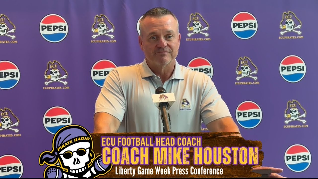 ECU Football Coach Mike Houston, Liberty game week press conference ...