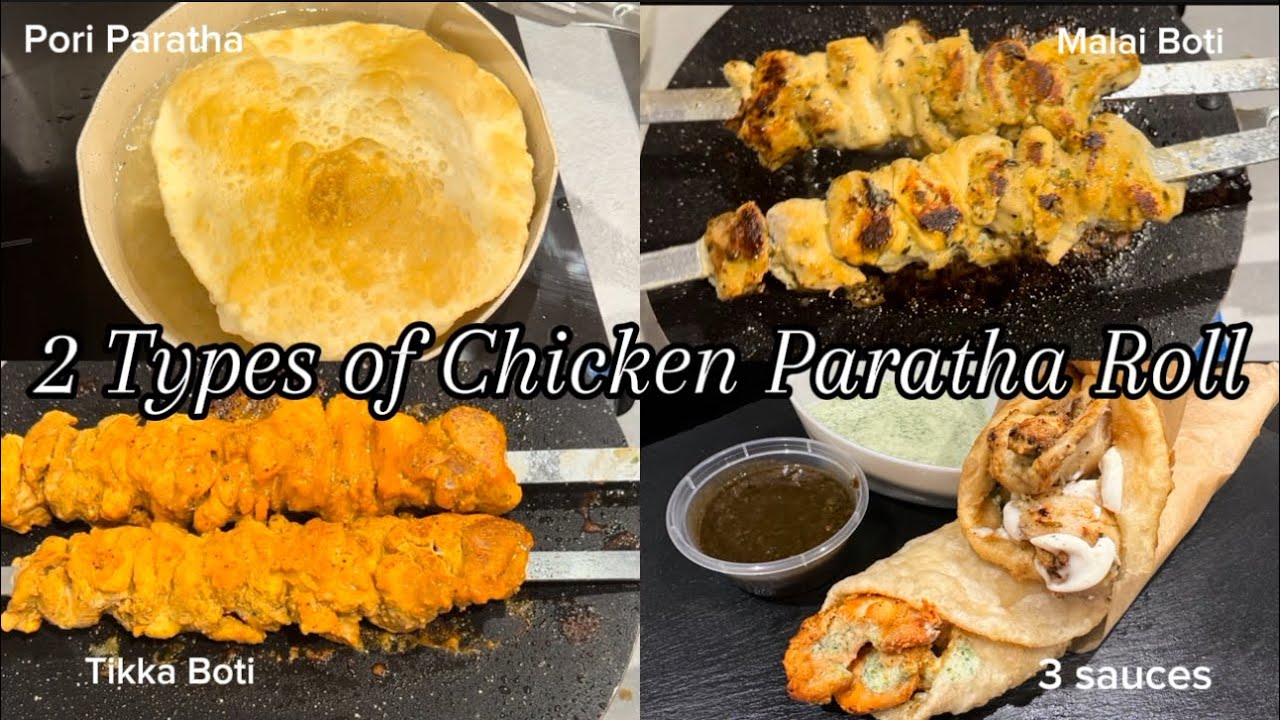 Famous Karachi Roll Paratha|| چکن ملائ بوٹی اور تکہ بوٹی رول || Chicken ...