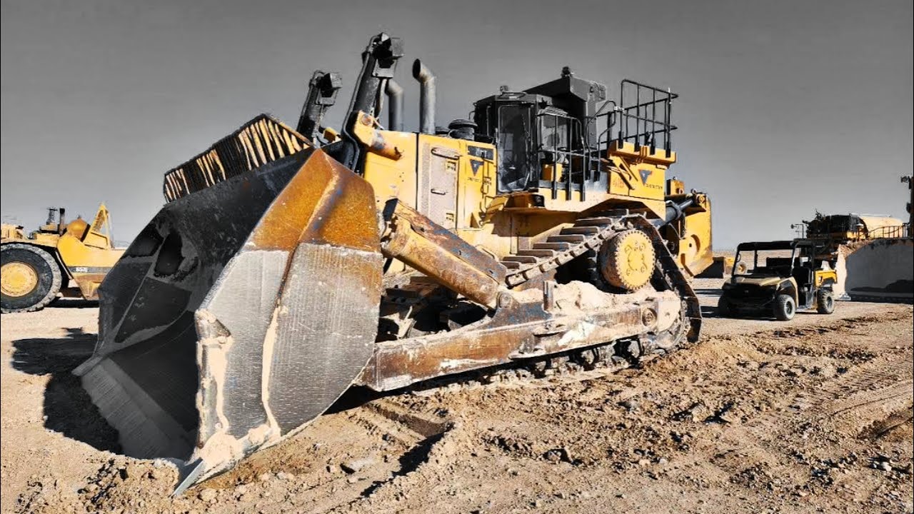Cat D11T Dozer power with full action - YouTube