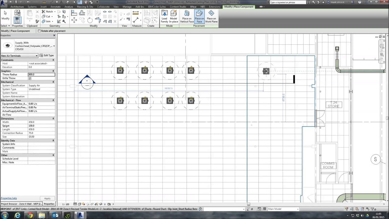 Revit MEP 2014 Hosted Grilles Placement - YouTube
