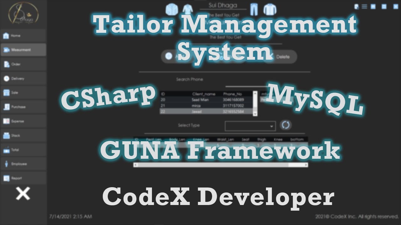 Tailoring shop management system project 2021 ||C# || MySQL - YouTube