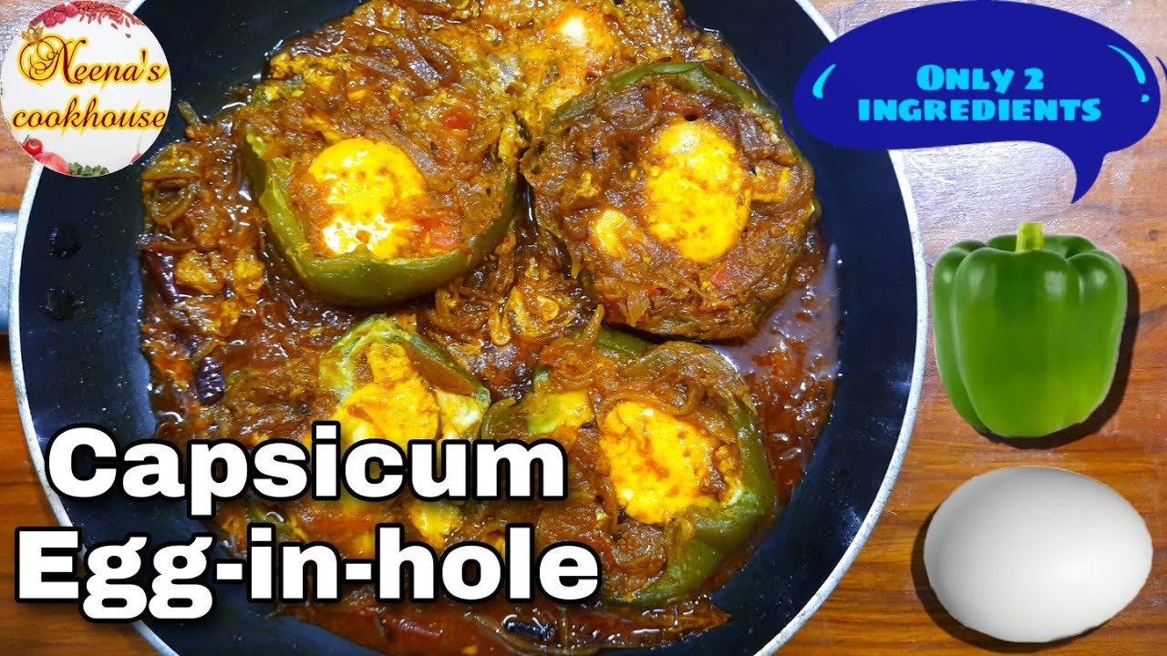 Capsicum Egg-in-hole recipe।।Egg stuffed capsicum curry।।Simple &Tasty ...