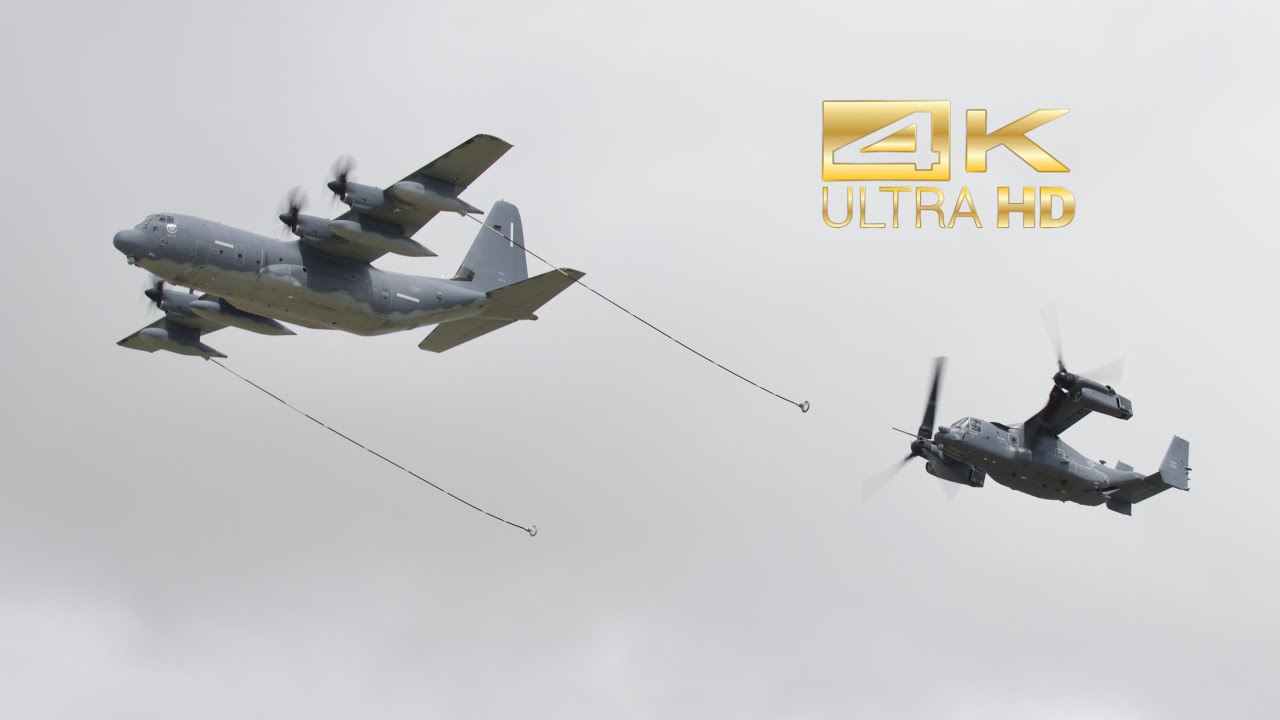(4K) Lockheed Martin MC-130J Hercules and Bell Boeing Osprey USAF air ...
