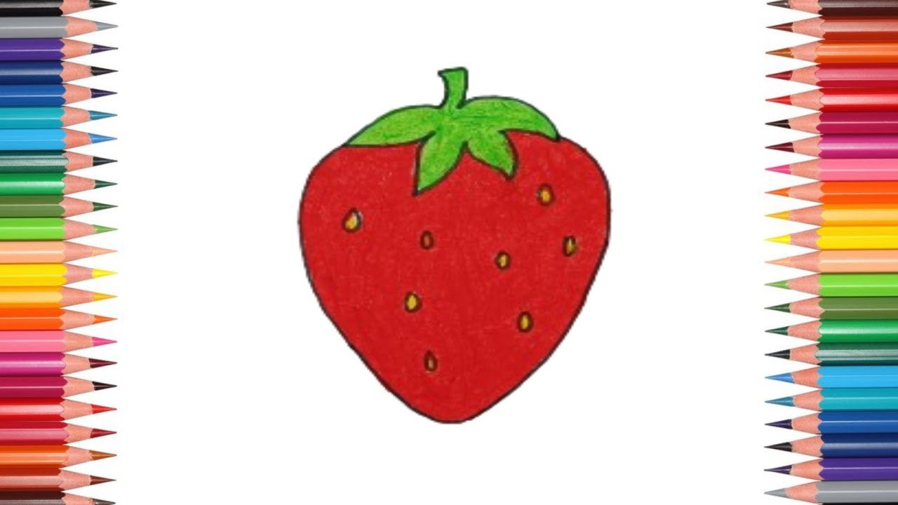 How To Draw Strawberry Easy Step By Step | Strawberry Drawing ...