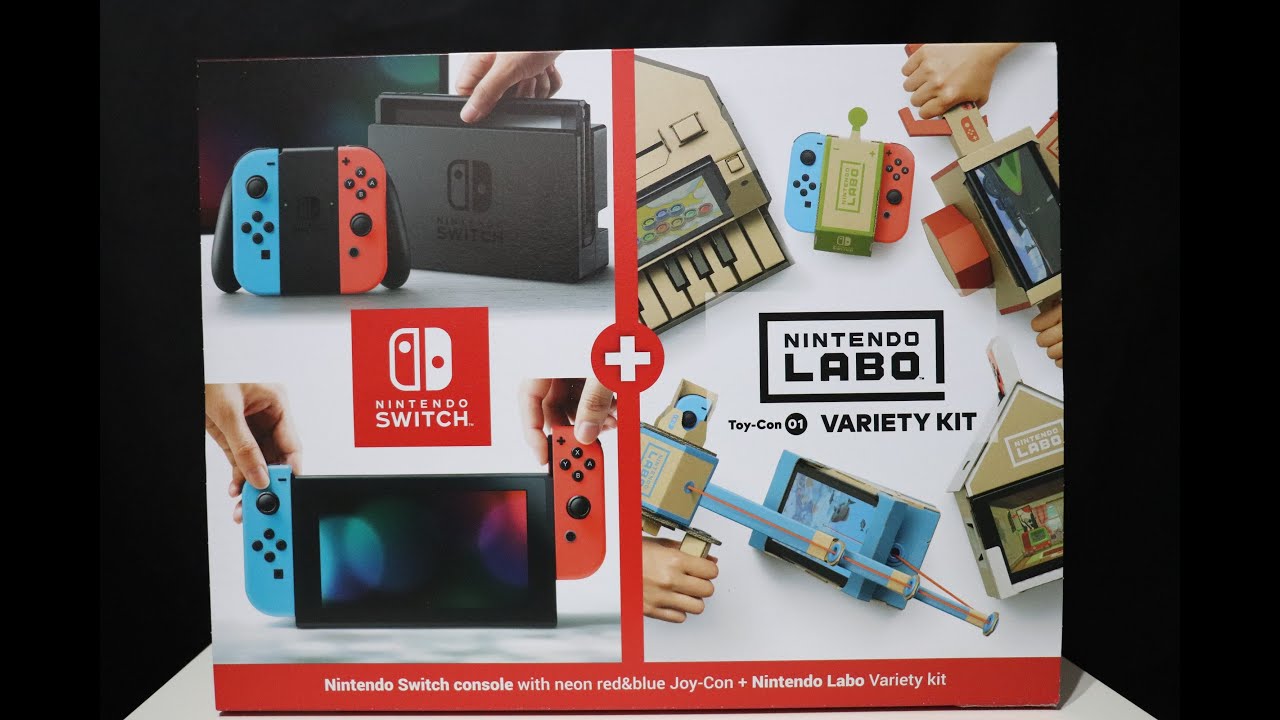Unboxing - Nintendo Switch+Joy-Con Blue-Red+Labo Kit - YouTube