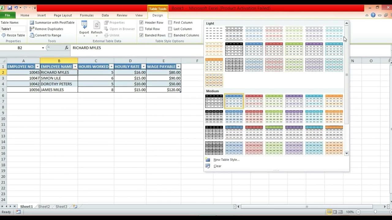 Introduction to MS Excel tables - YouTube