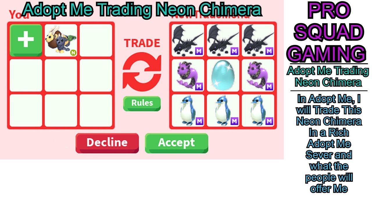 🤯Adopt Me Trading Neon Chimera🦁 - YouTube