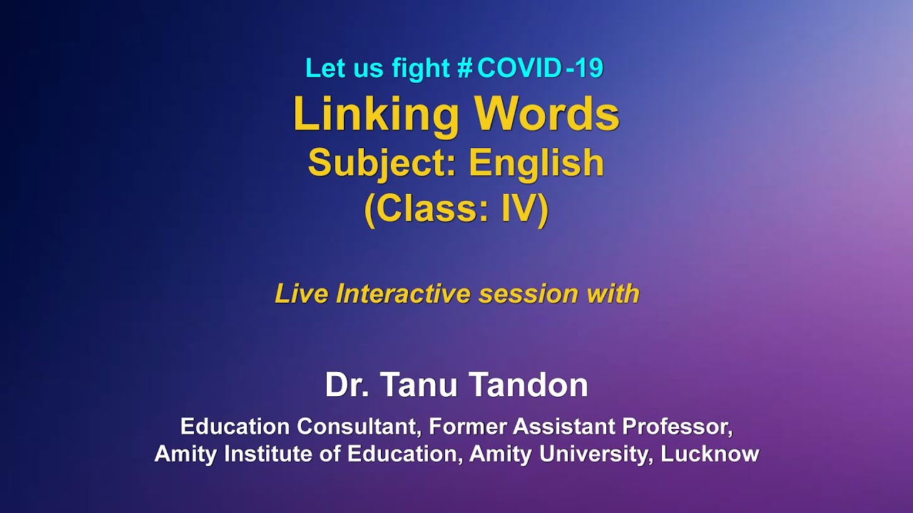 Live Interaction : Linking words Subject: English (Class: IV) - YouTube