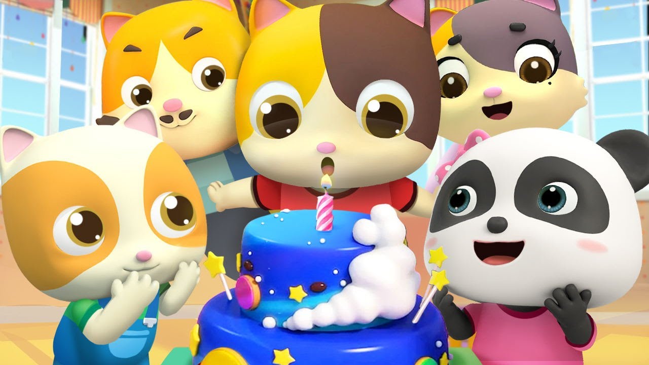 나의 생일 | 고양이 가족 | 생일파티 | 동요모음 | 베이비버스 | BabyBus - YouTube