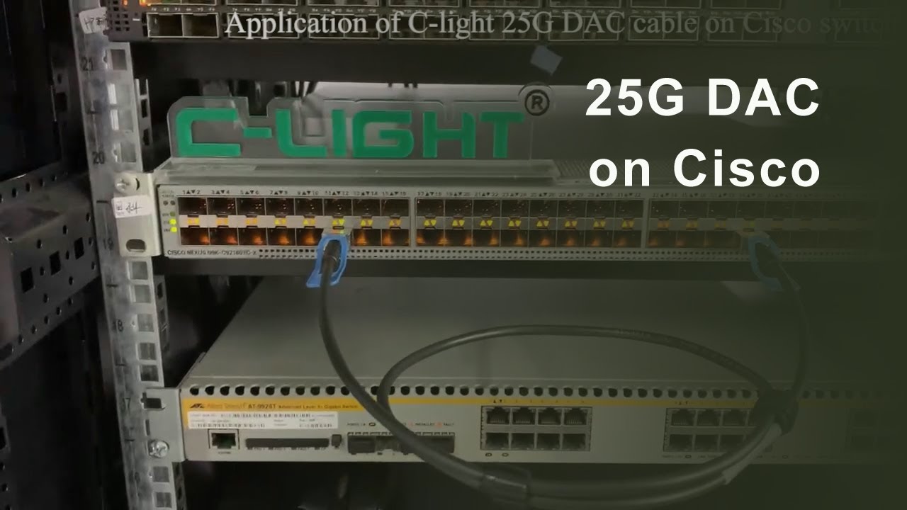 Application of 25G DAC cable on Cisco Nexus N9K-C92160YC - YouTube
