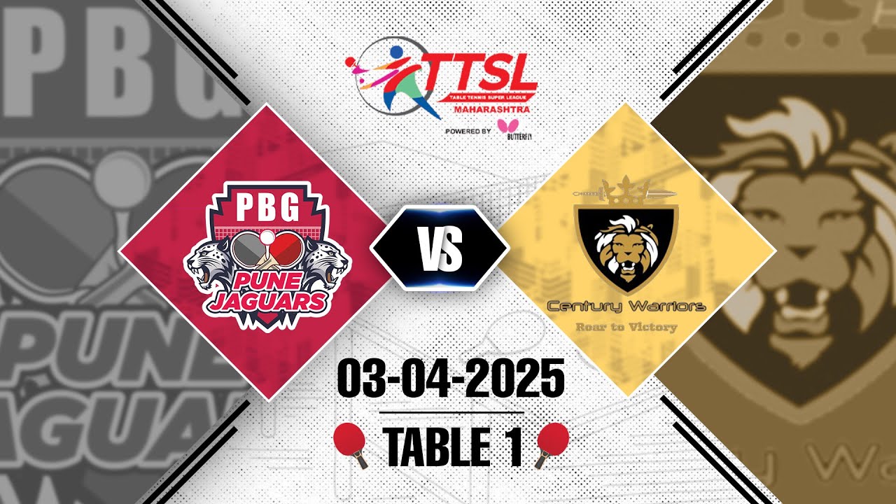Match 1 | Table 1 | PBG Pune Jaguars VS Century Warriors - YouTube
