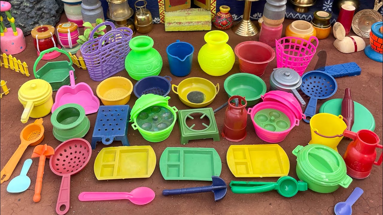 DIY Unboxing Mini Plastic Kitchen Set l Miniature Plastic Kitchen Set ...