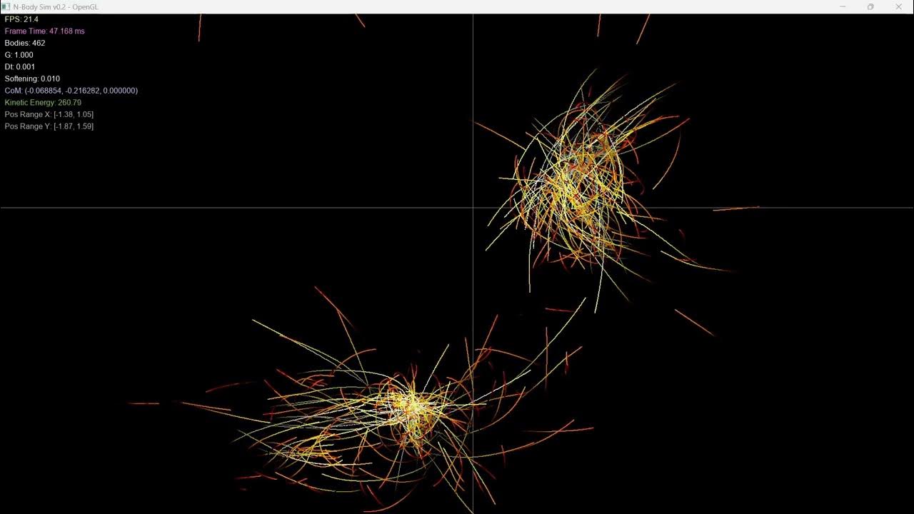 N-Body Simulation: 500 Bodies Form a Black Hole (C++ and OpenGL) - YouTube