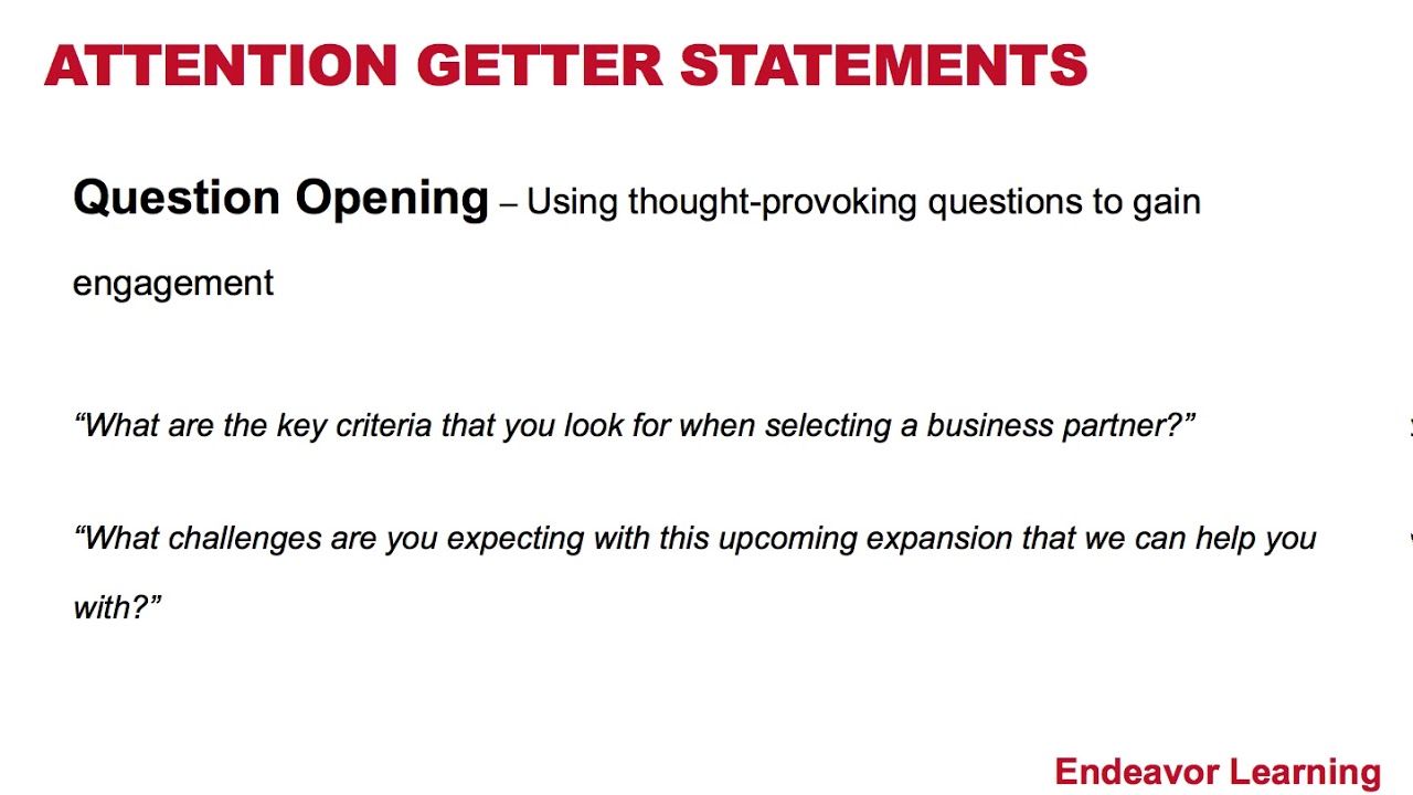 Using Attention Getter Statements - YouTube